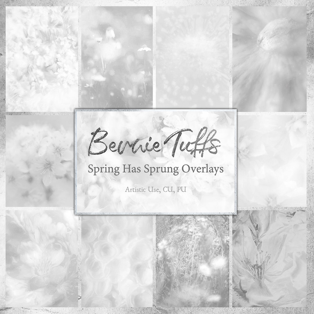 Bernie Tuffs - Spring Has Sprung Overlays, Greyscale, Printable, Blend ...
