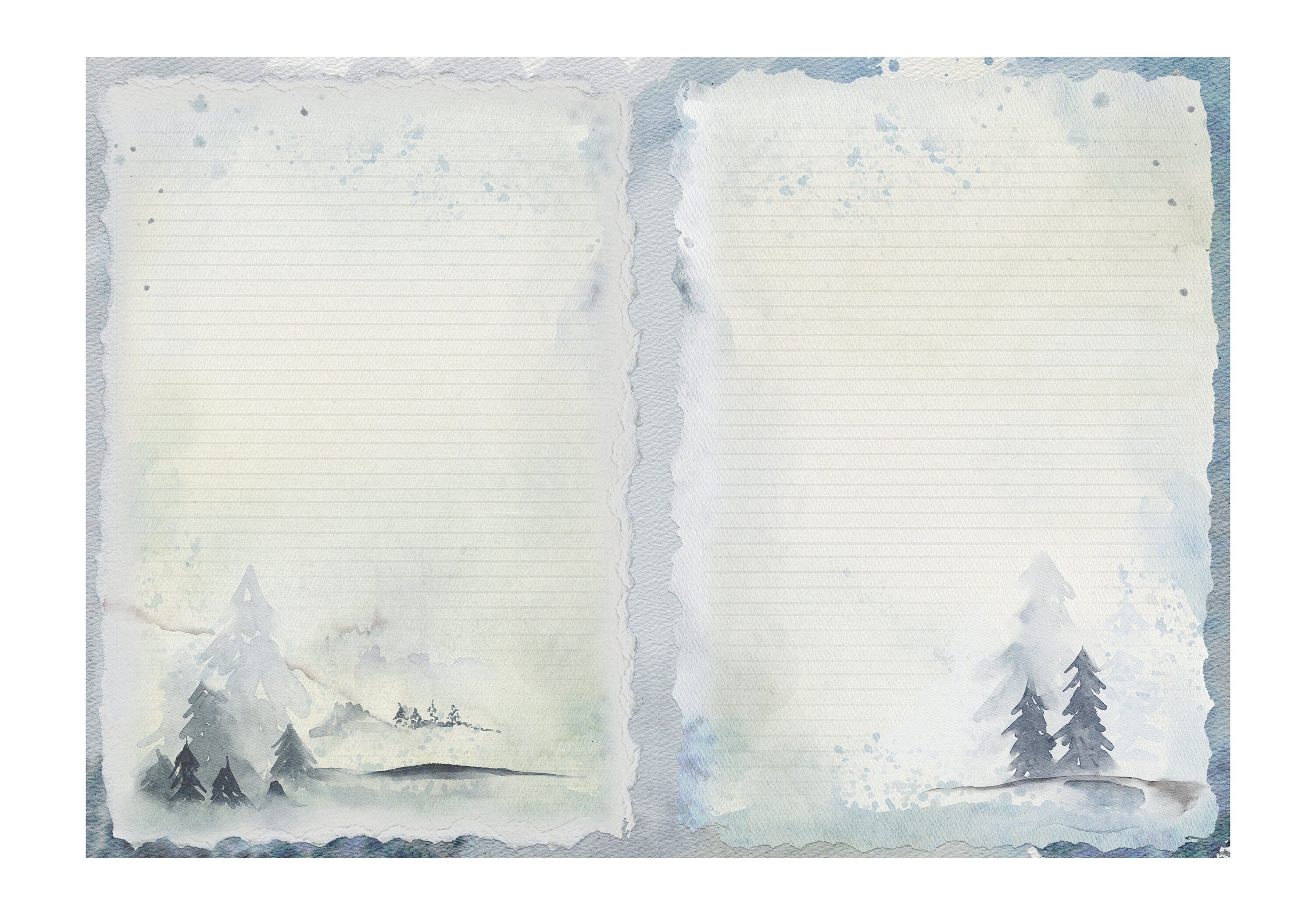 Watercolour Winter Journal Kit Printable Kit Christmas | Etsy