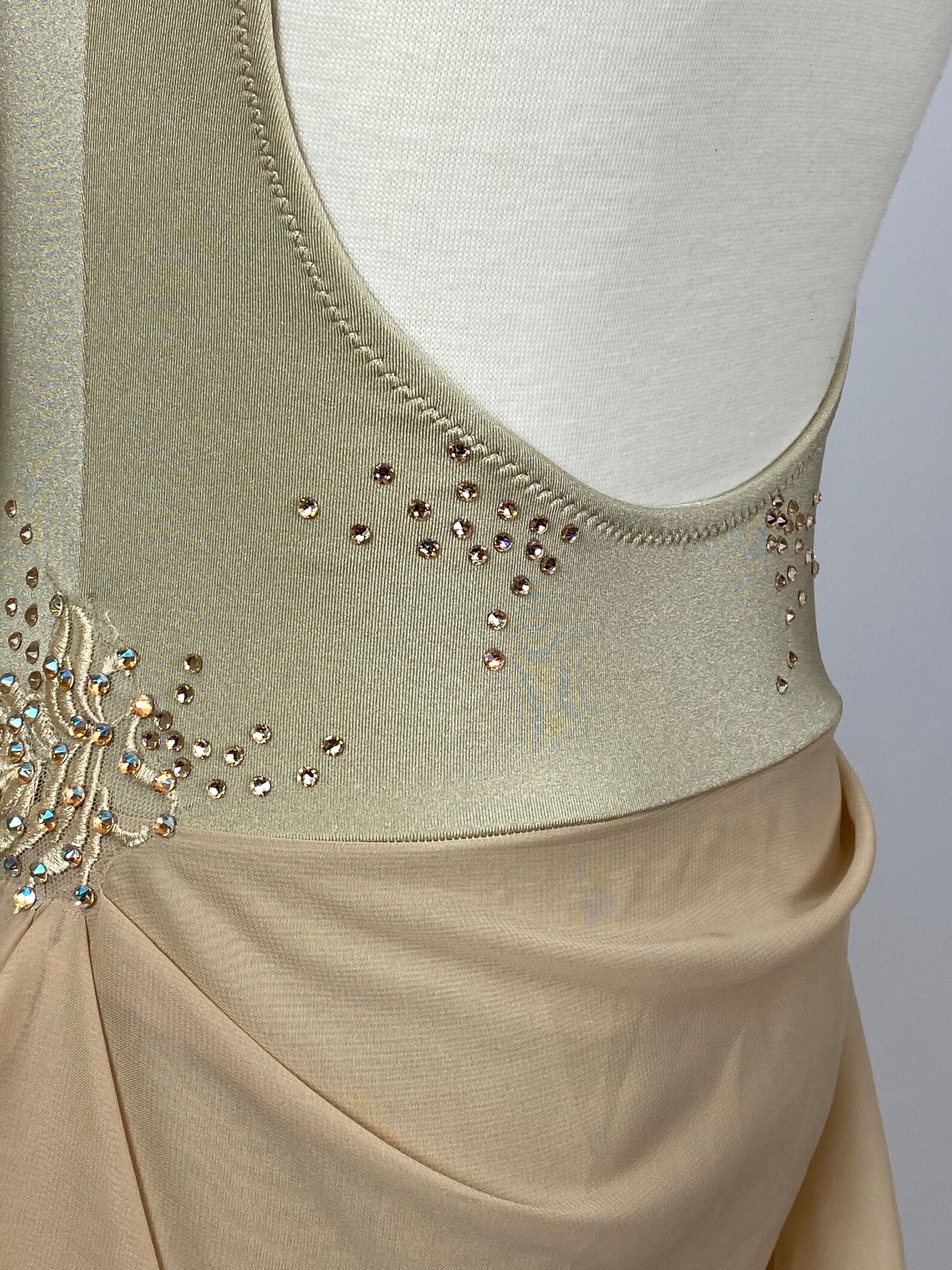 Child Med/large Custom One Piece Gold Dance Costume With Half Skirt ...