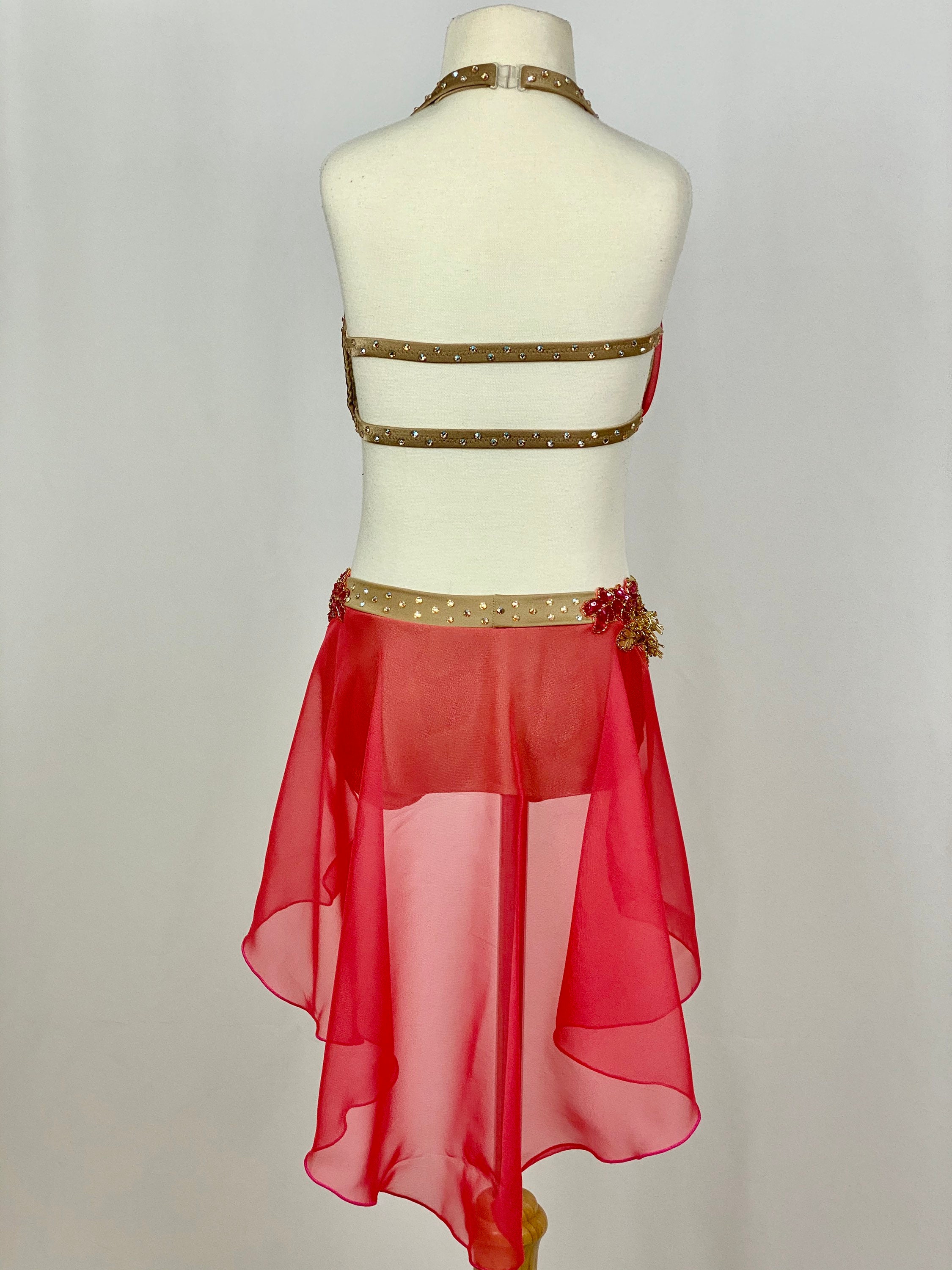 Lyrical 2-piece Dance Competition Costume//gold//coral//bling Child ...