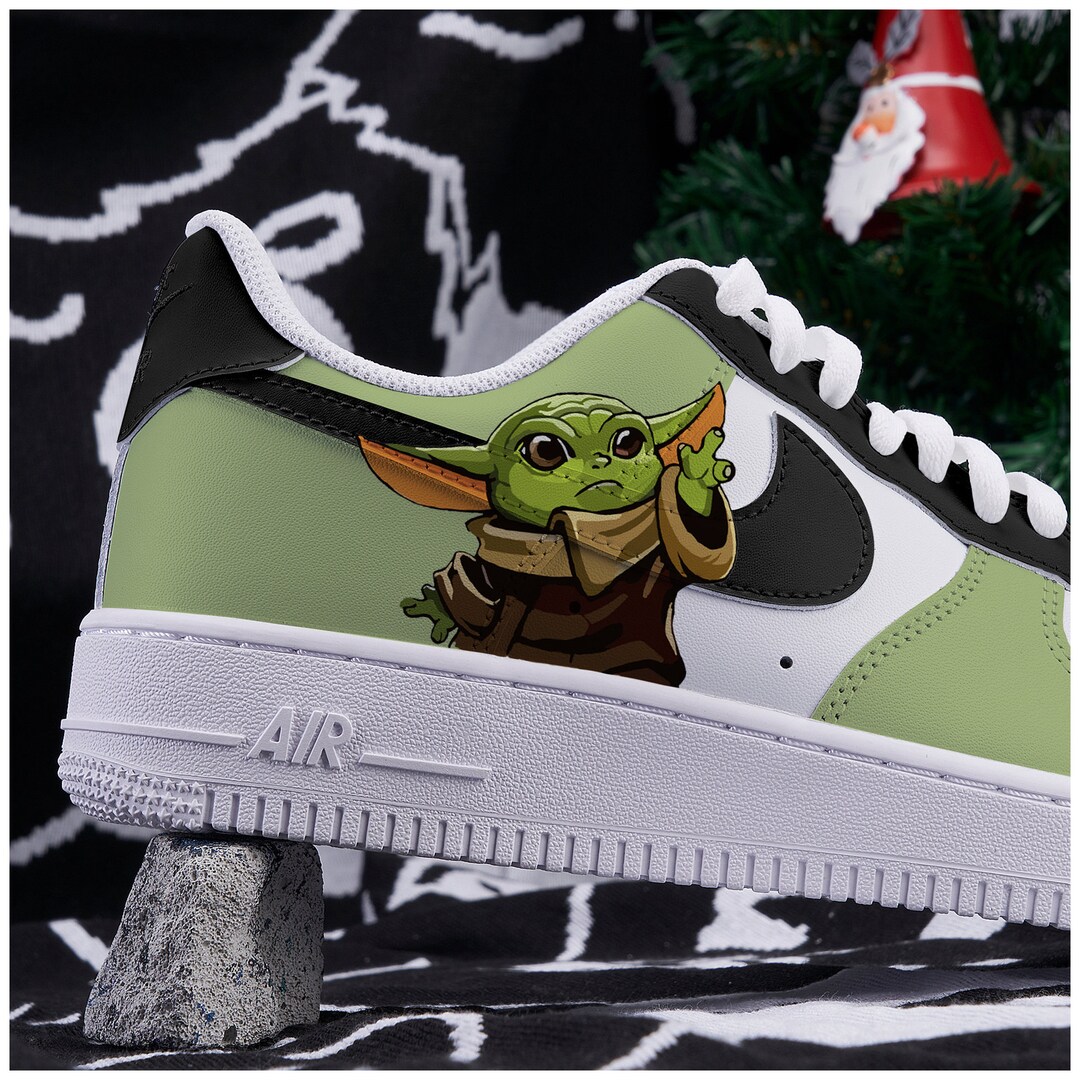Custom Baby Yaoda Air Force 1, Handpainted Yoda Custom AF1 Sneakers ...