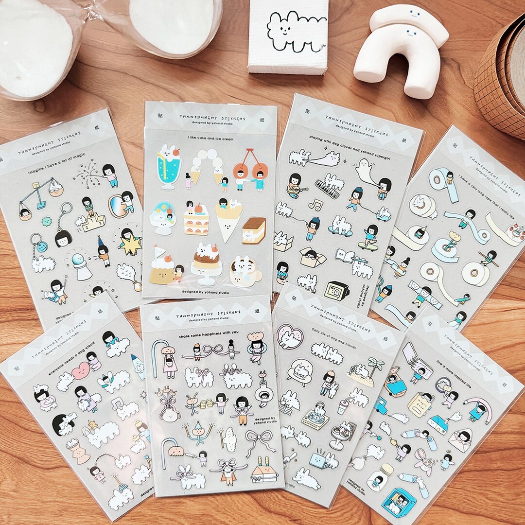 Full Set of 8 - Die Cut Tiny Stickers - Etsy