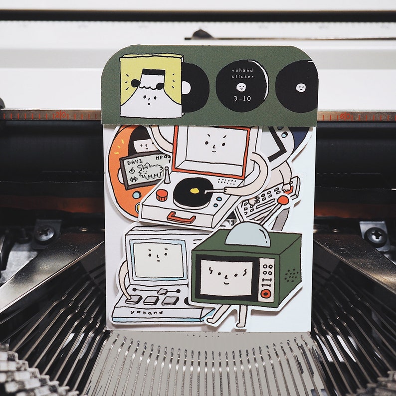 Retro Machine Medium Sticker Set 3-10 - Etsy
