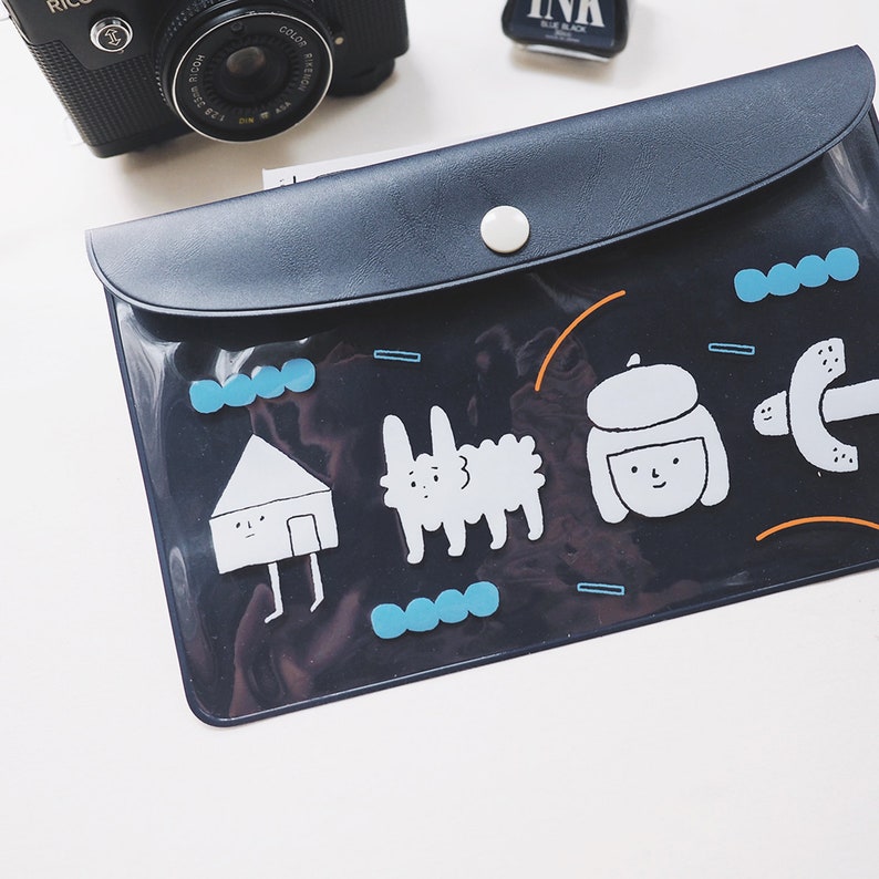Dark Blue Stationery Bag Clear Pouch - Etsy