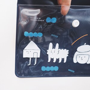 Dark Blue - Stationery Bag - Clear Pouch - Etsy