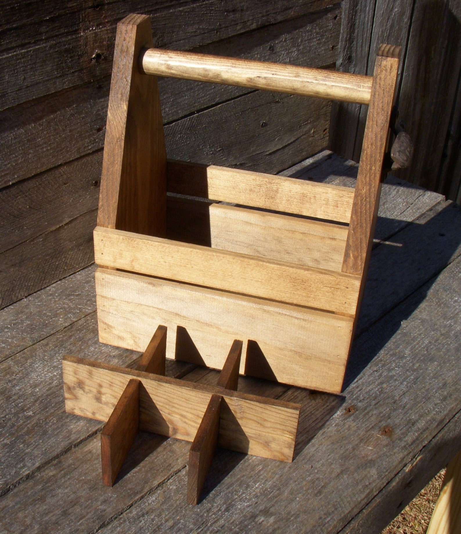 Rustic Wooden Beer/soft Drink Tote, Beer Carrier With Bottle Opener ...