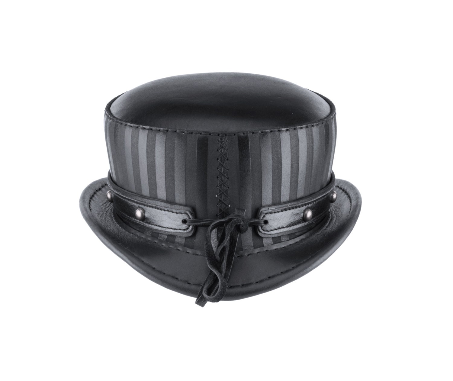 Leather Top Hat modest Baron Black Circus Hat - Etsy