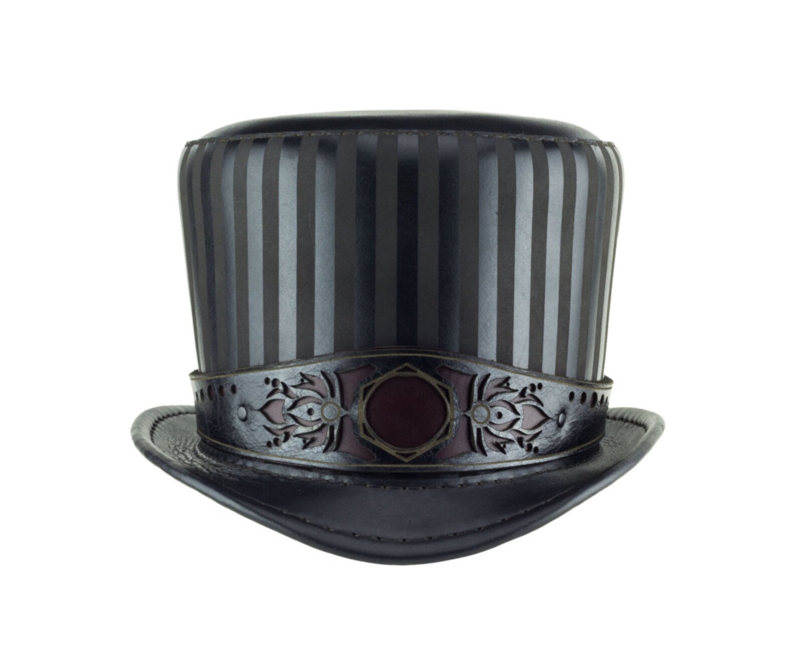 Festival Top Hat Black Leather baron Stovepipe - Etsy