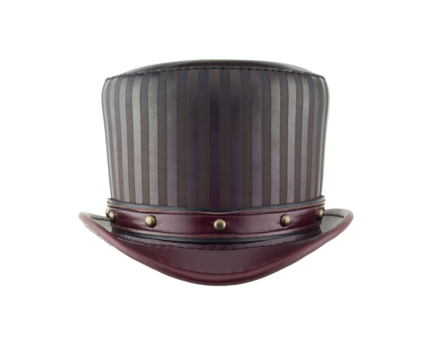 Leather Top Hat baron in Oxblood Stovepipe Hat - Etsy