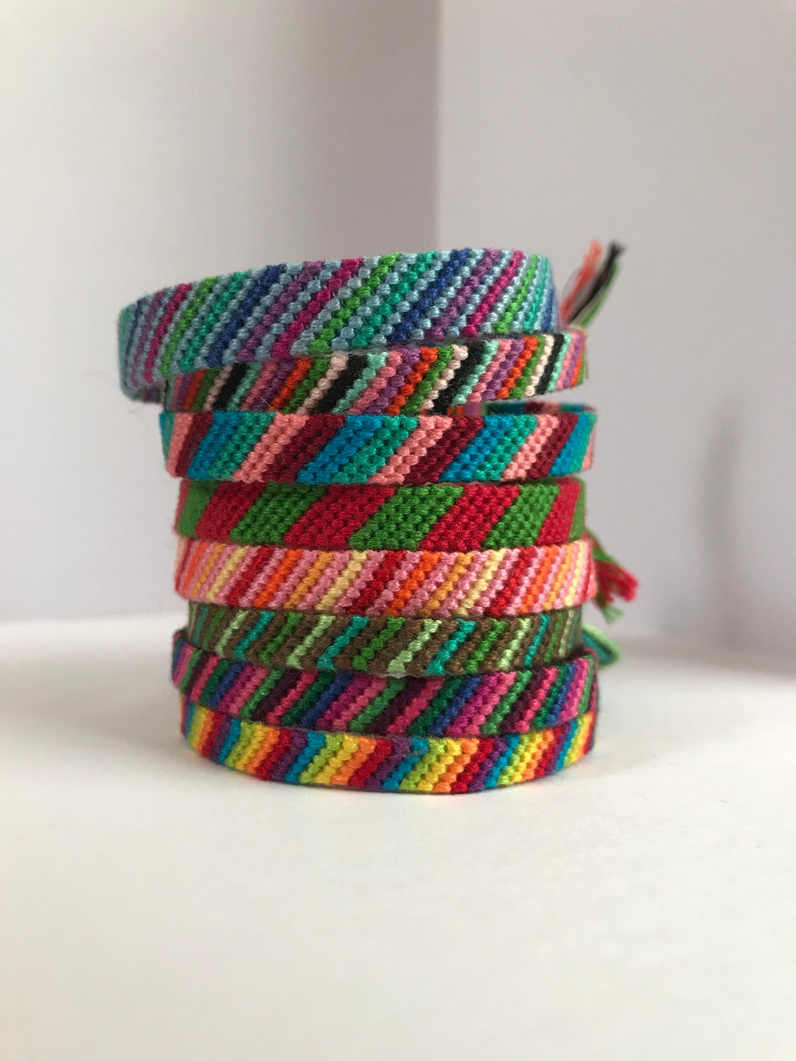 Candy Stripe Friendship Bracelets - Etsy
