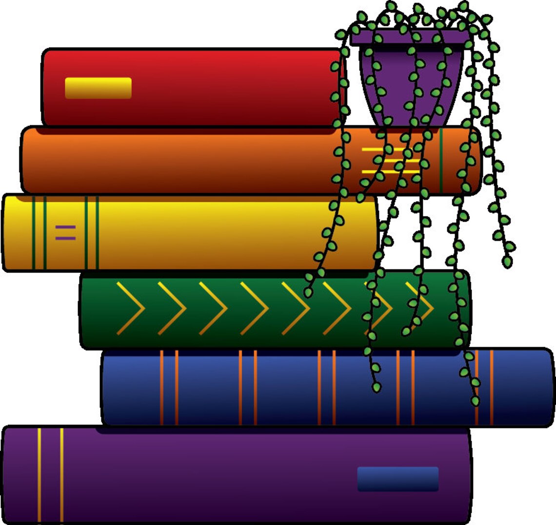 Rainbow Book Stack Sticker - Etsy