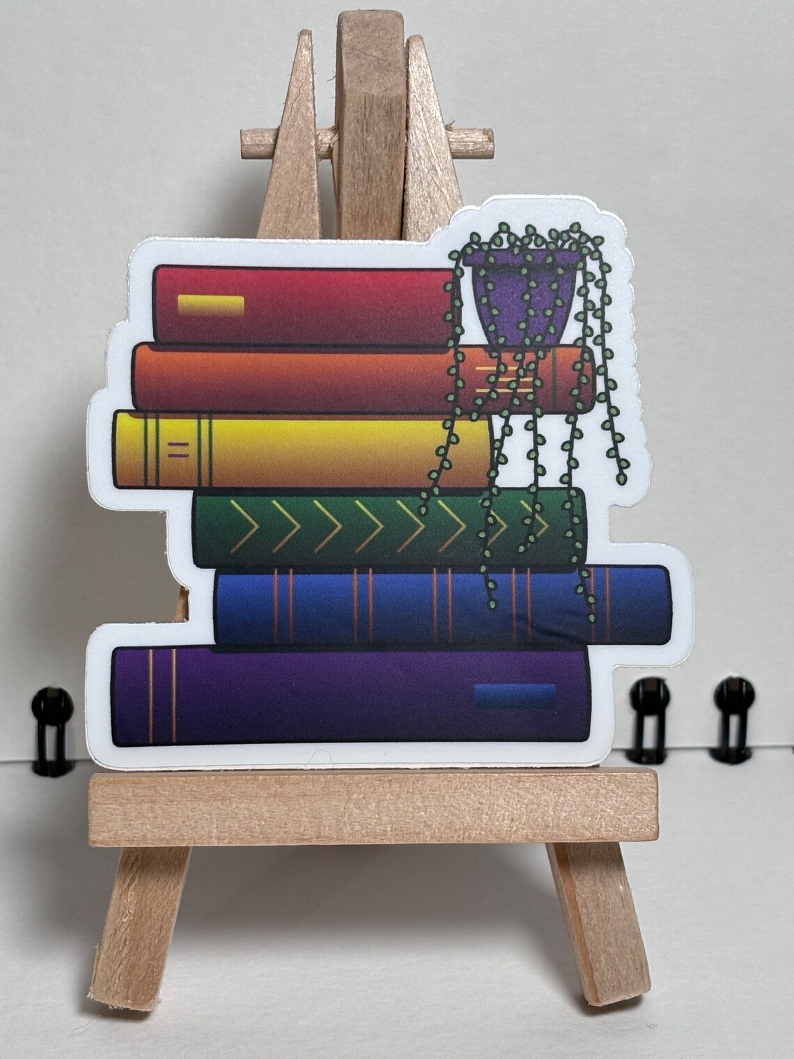 Rainbow Book Stack Sticker - Etsy