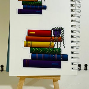 Rainbow Book Stack Sticker - Etsy