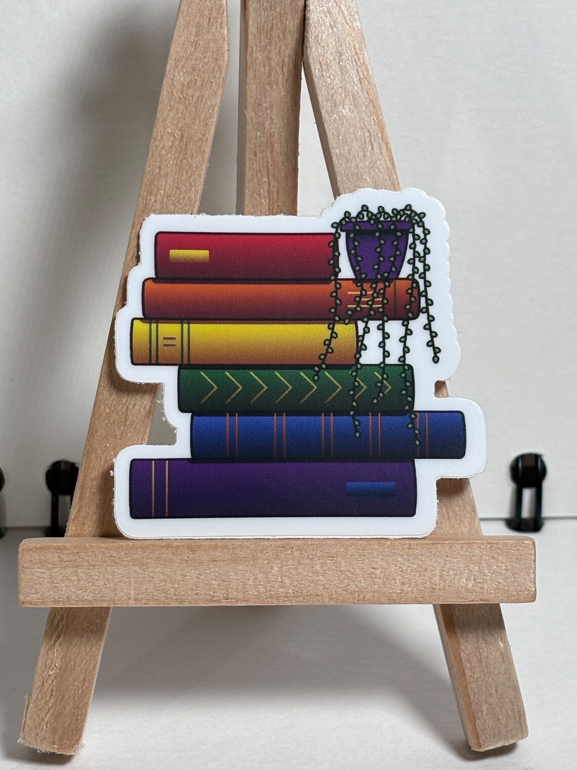Rainbow Book Stack Sticker - Etsy