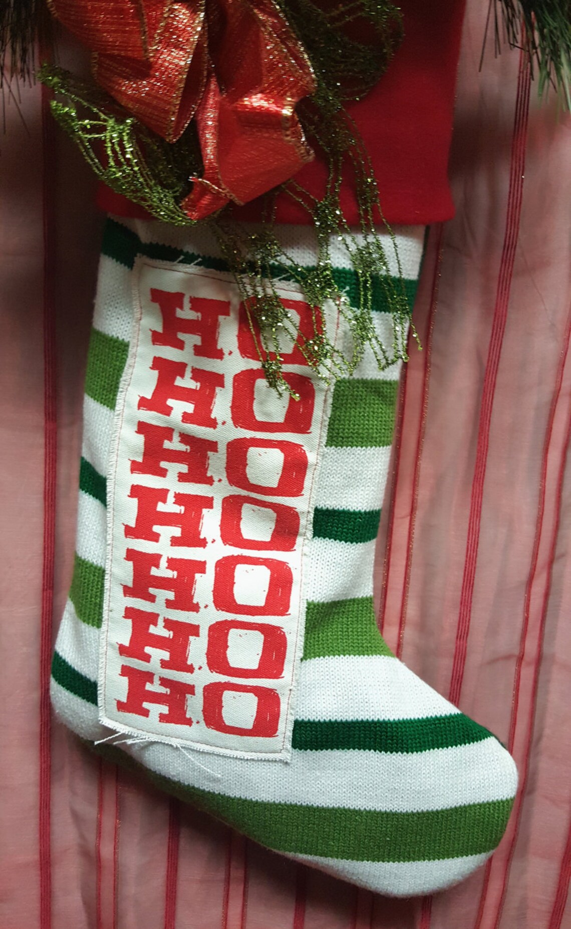 Christmas Stocking Silk Arrangement Ho Ho Ho Stocking - Etsy