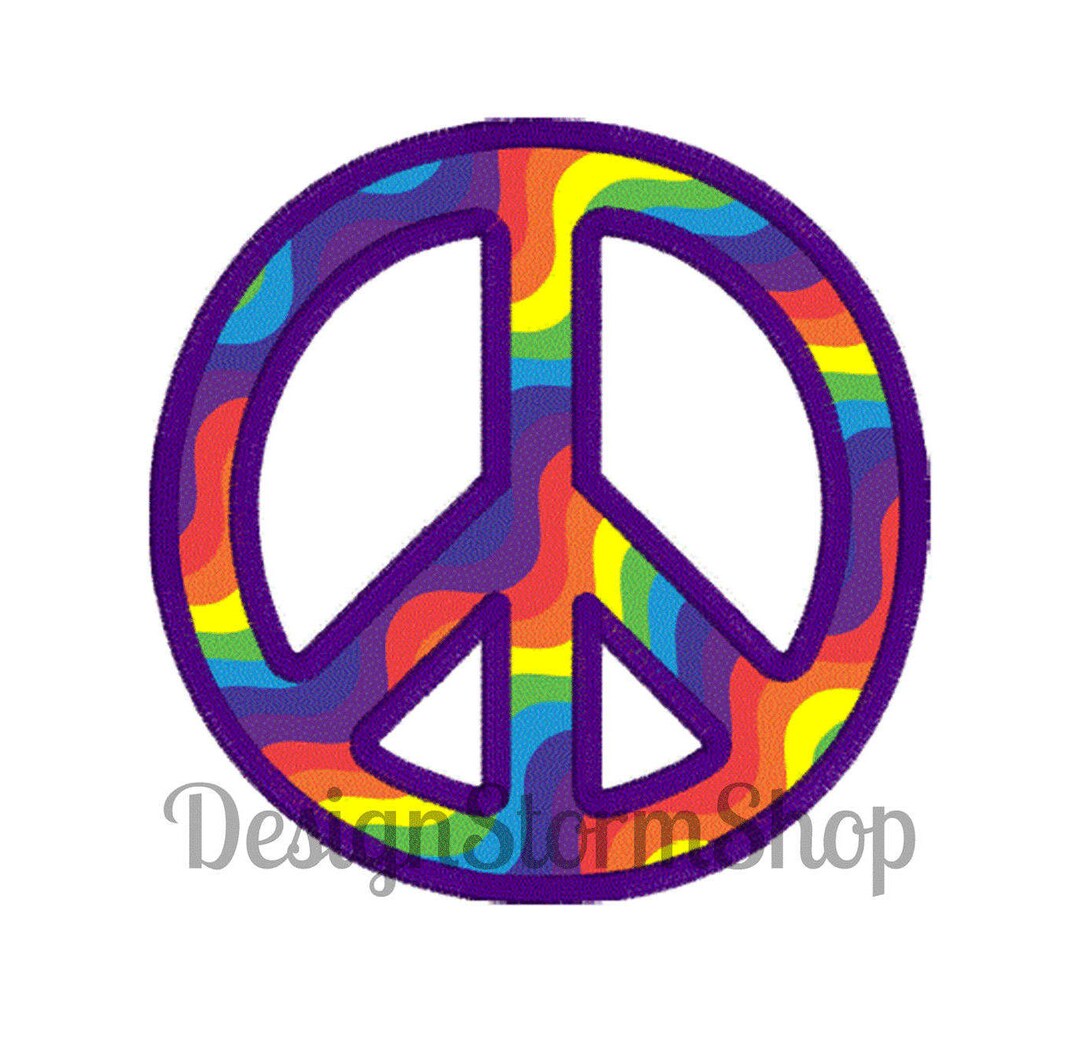 Peace Sign Applique Design Machine Embroidery Peace Symbol Applique ...