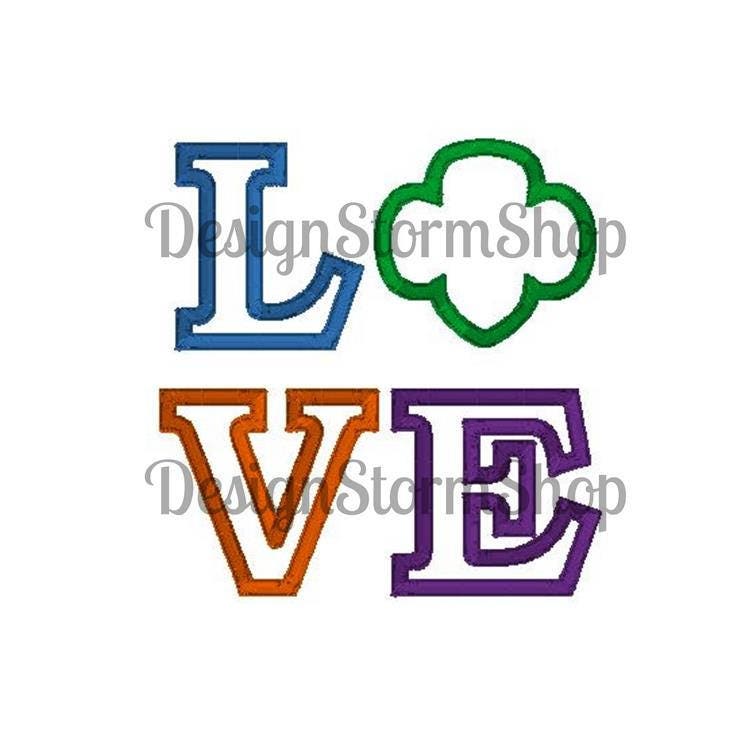 Scout Applique Design/girl/love Trefoil Machine Embroidery/instant ...