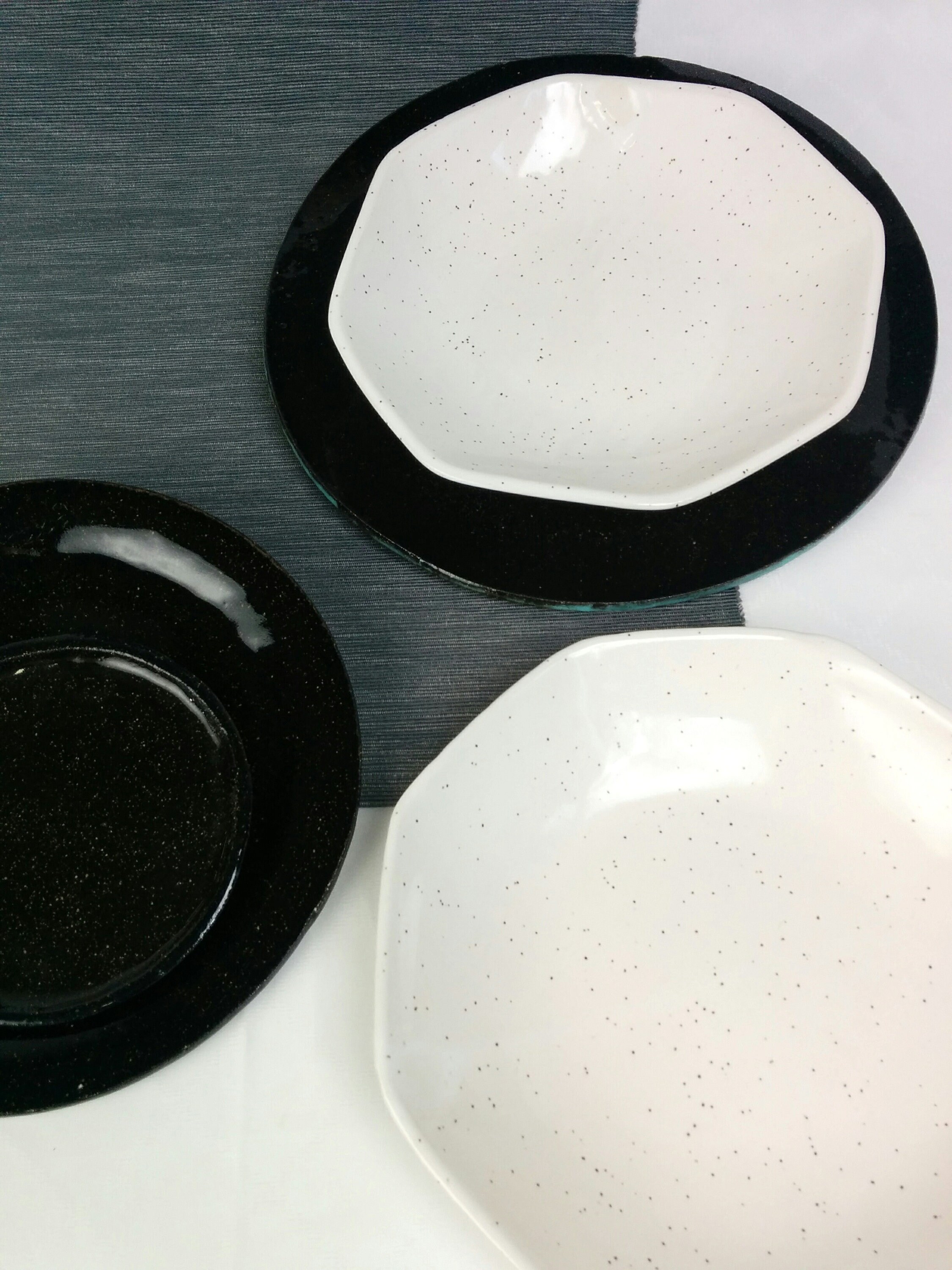 Milky White Speckled Octagon Pasta Bowl Plate - Etsy