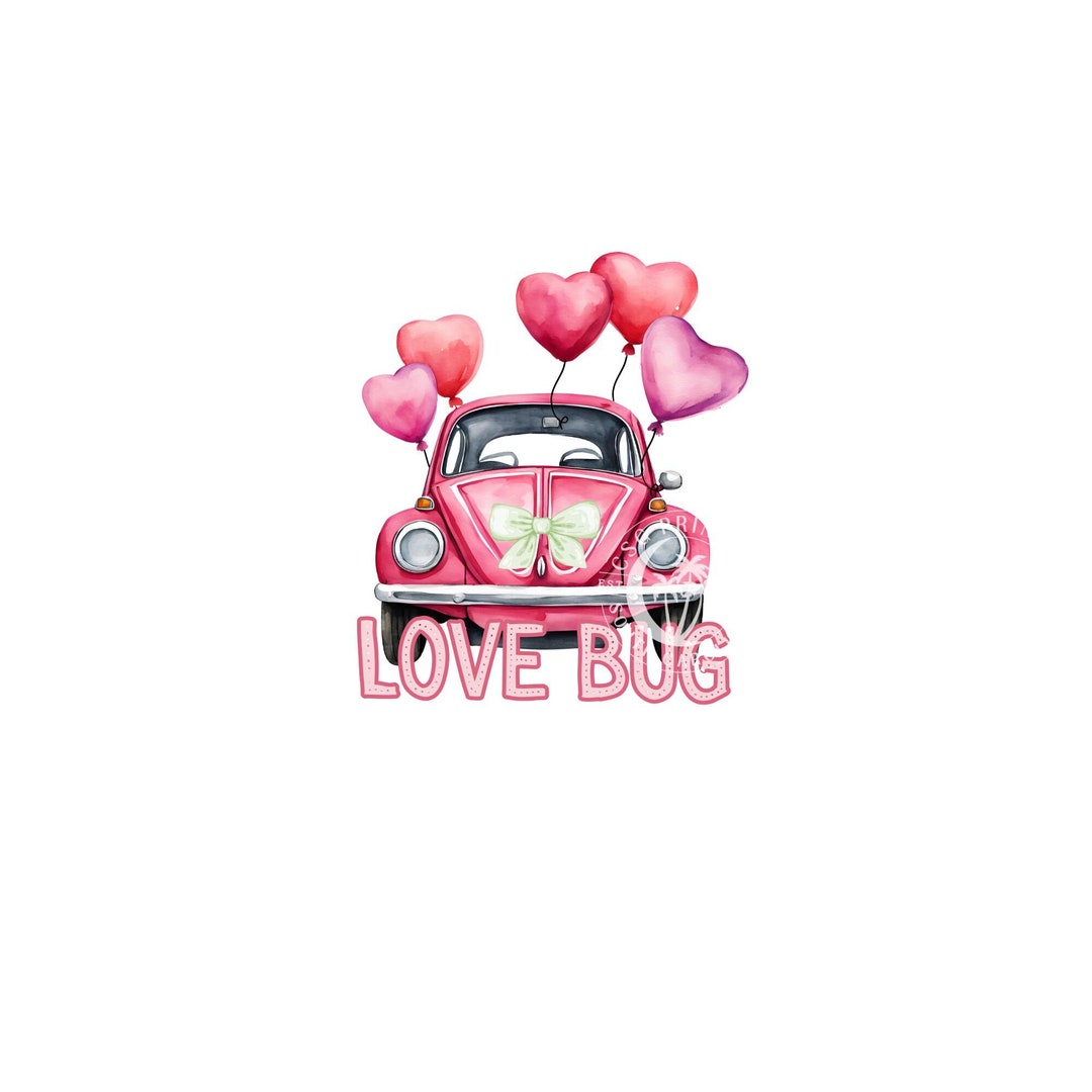 Love Bug Beetle Car Preppy Valentine Coquette Png File Valentine ...