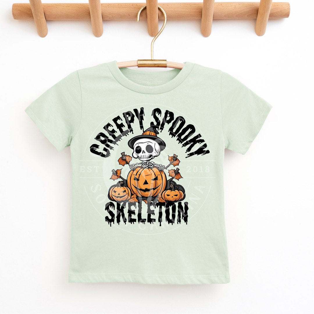 Creepy Spooky Skeleton Kid Boy Halloween Printable PNG Sublimation File ...