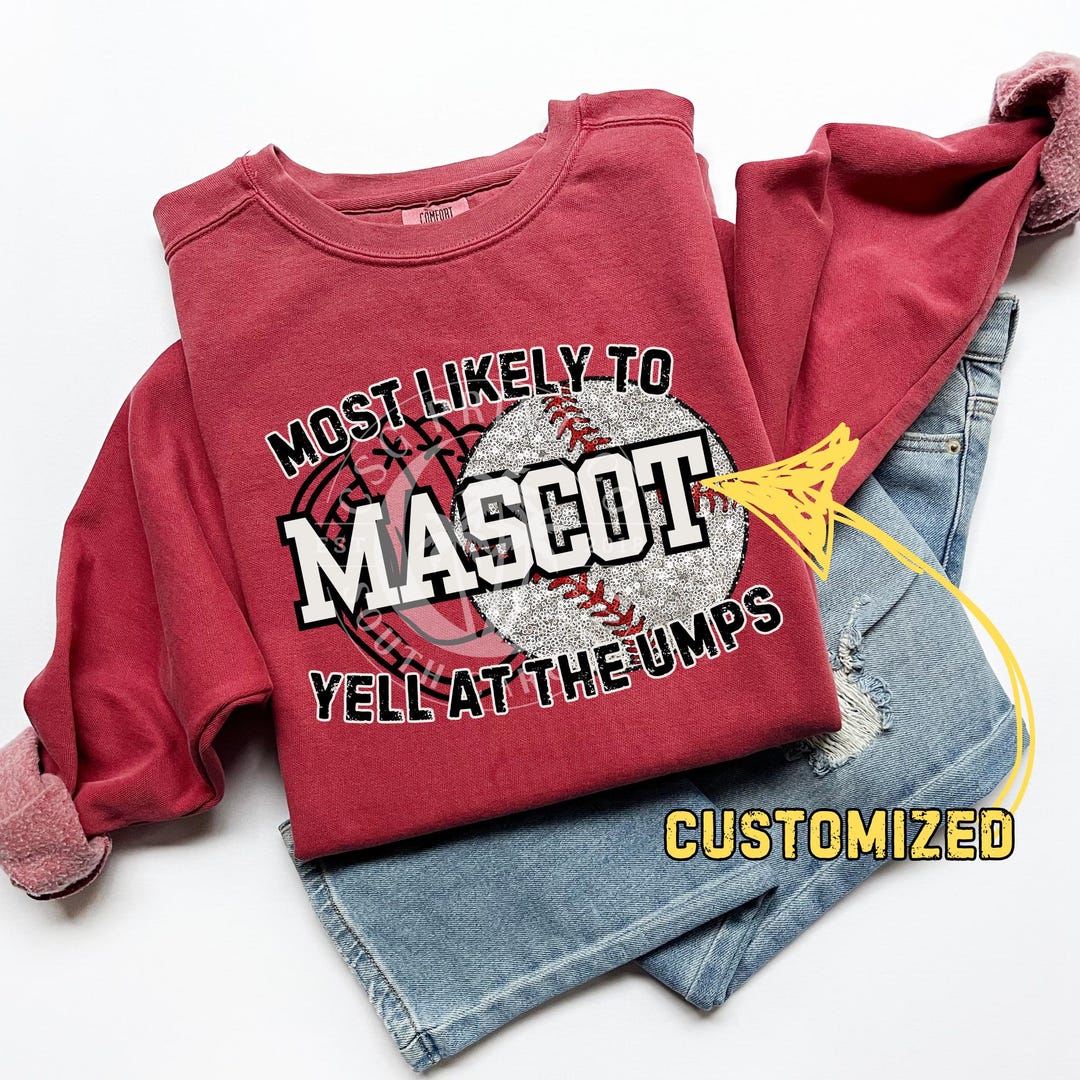 Custom Baseball Mascot - Preppy Baseball- Baseball Mom Custom ...