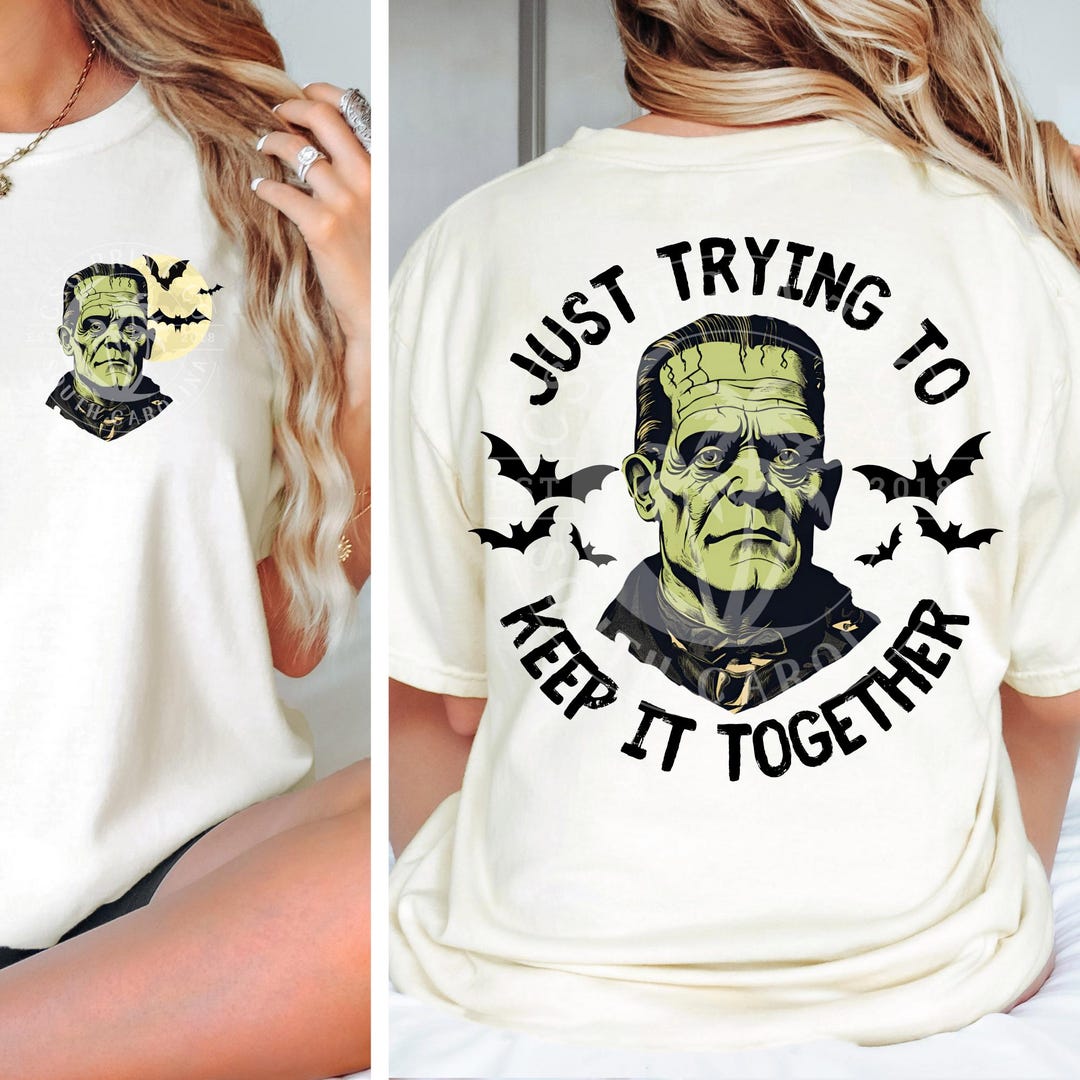 Funny Frankenstein Spooky Keep It Together Vintage Halloween Digital ...
