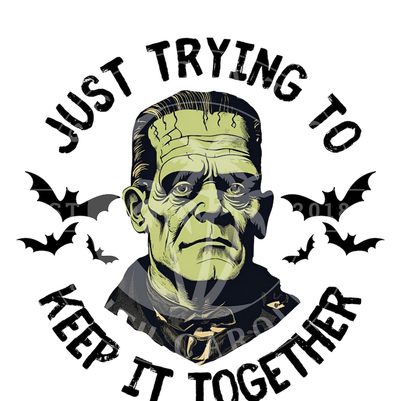 Funny Frankenstein Spooky Keep It Together Vintage Halloween Digital ...