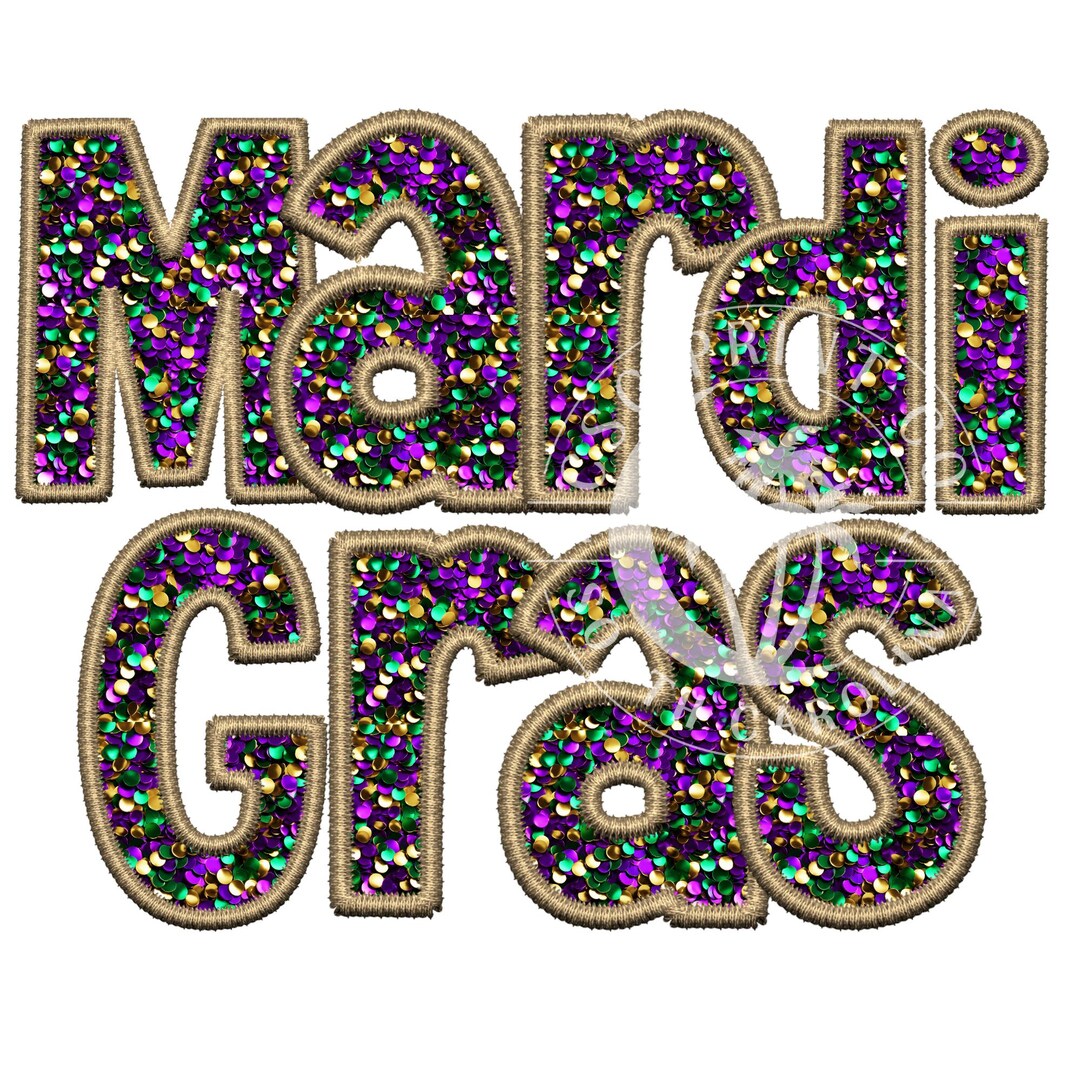 Mardi Gras Sequin Embroidered Preppy Fat Tuesday New Orleans Party ...