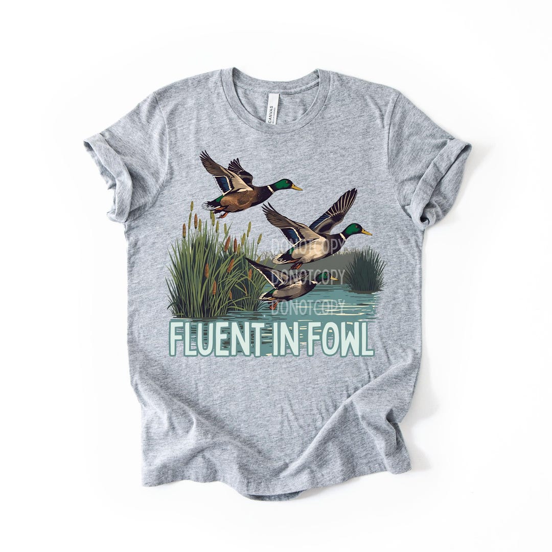 Fluent in Fowl- Retro Duck Hunter Png Hunting Outdoor Marsh Madness ...