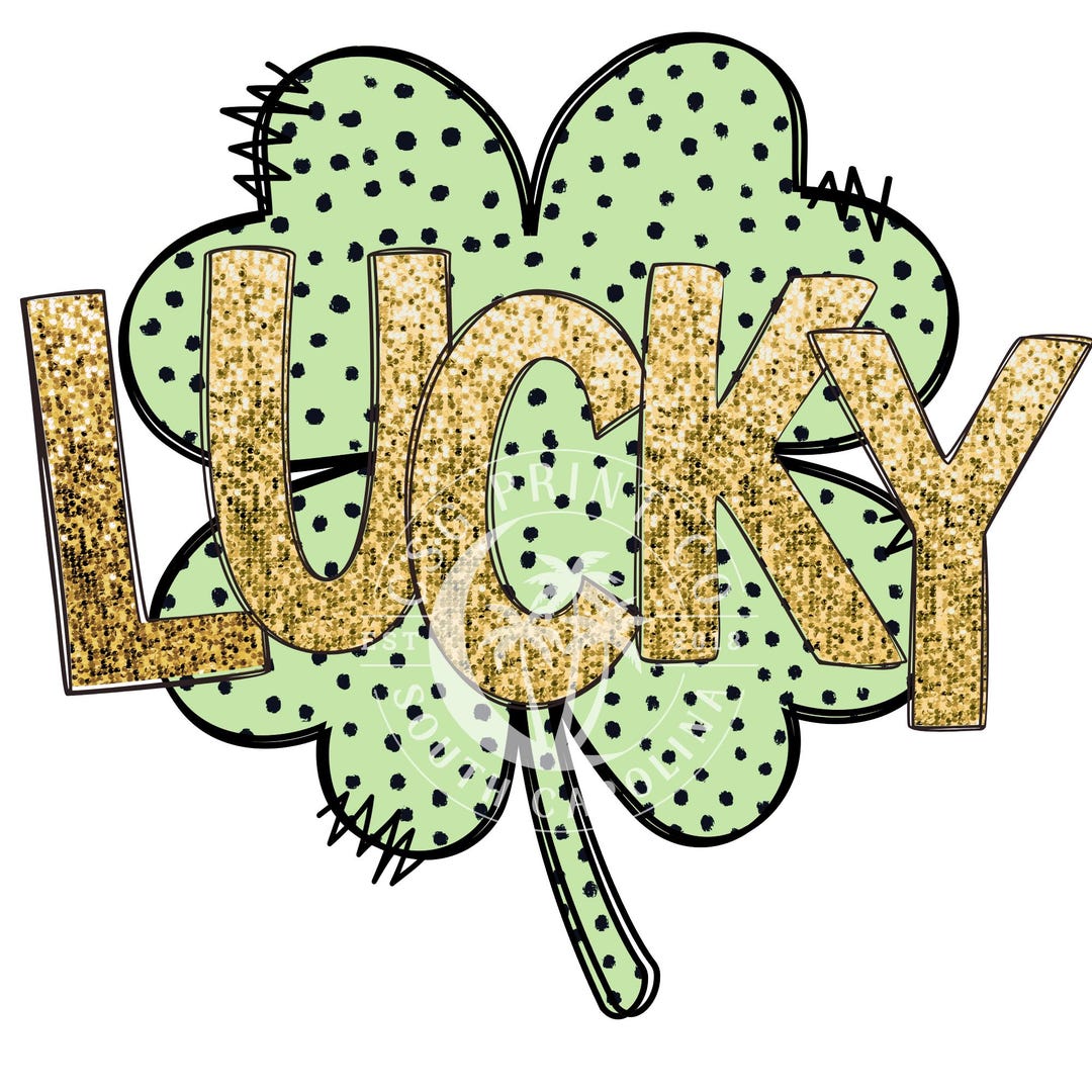 Preppy Lucky Faux Sequin Retro Shamrock Preppy St Patricks Coquette DTF ...
