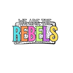 Rebels Neon Retro Dot Fan Gear Football School Spirit Png Retro Mascot ...