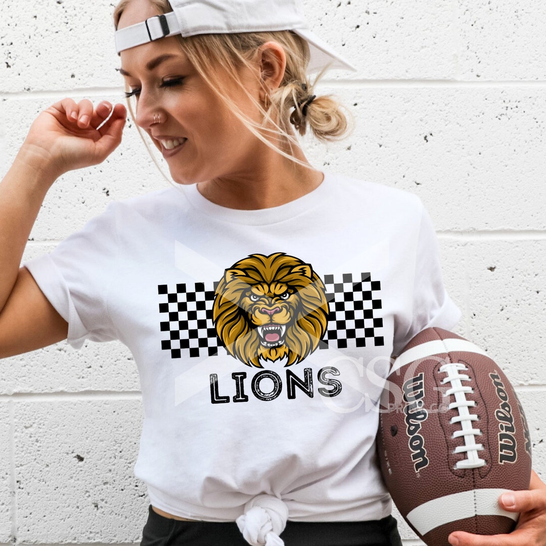 Lions Mascot Fan Gear Football Retro Sublimation Png Dtf Digital Design ...