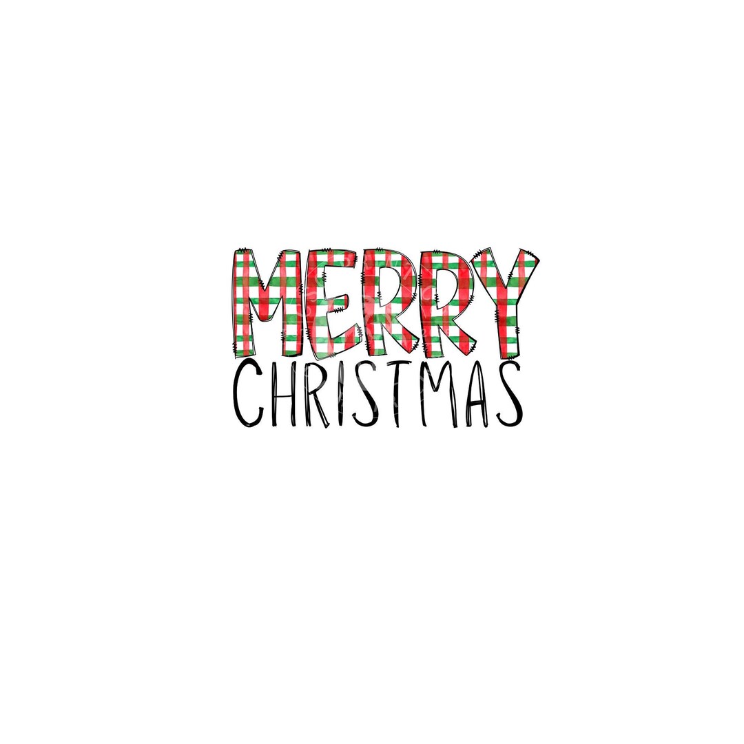 Plaid Merry Christmas Vintage Christmas Tree- Vintage Merry Christmas ...