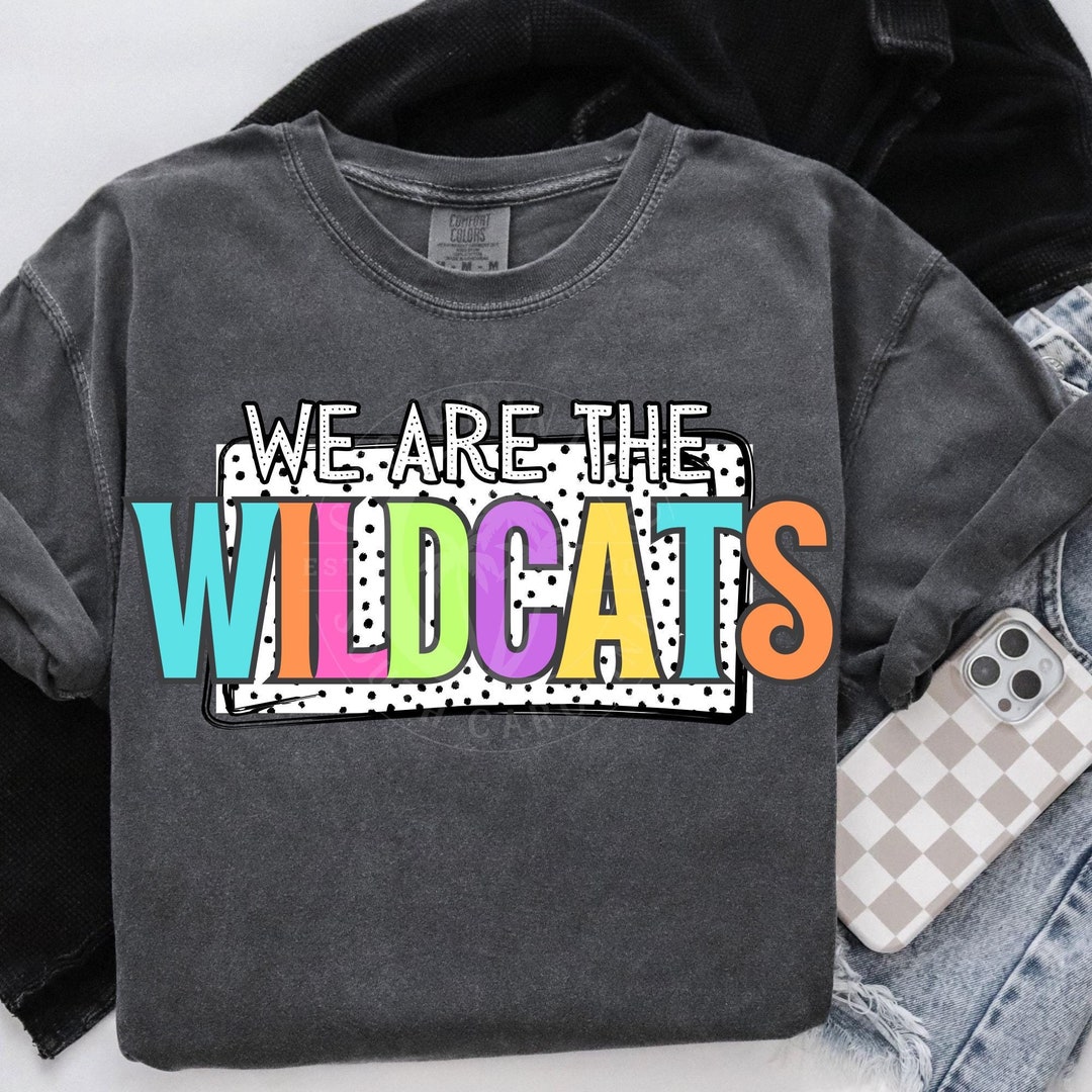 Wildcats Neon Retro Dot Fan Gear Football School Spirit Png Retro ...