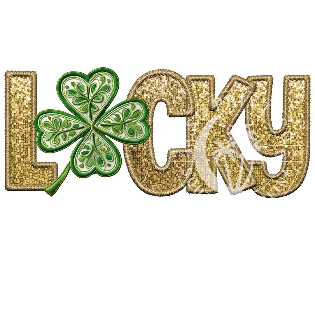 Preppy Lucky Faux Sequin Embroidered Shamrock Preppy St Patricks ...