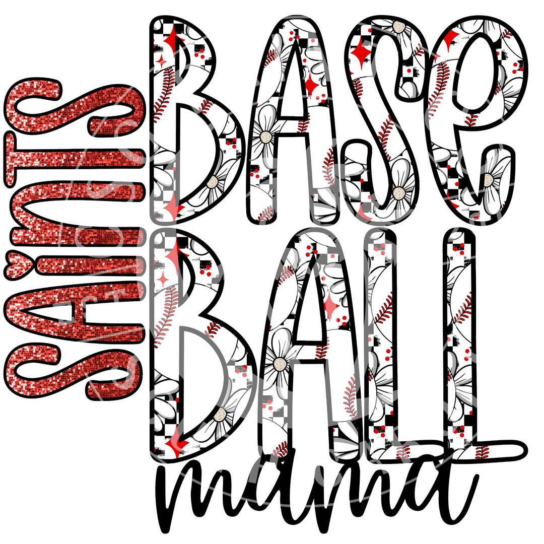 Saints Baseball Mama- Checkerboard Home Plate Social Club- Loud Proud ...