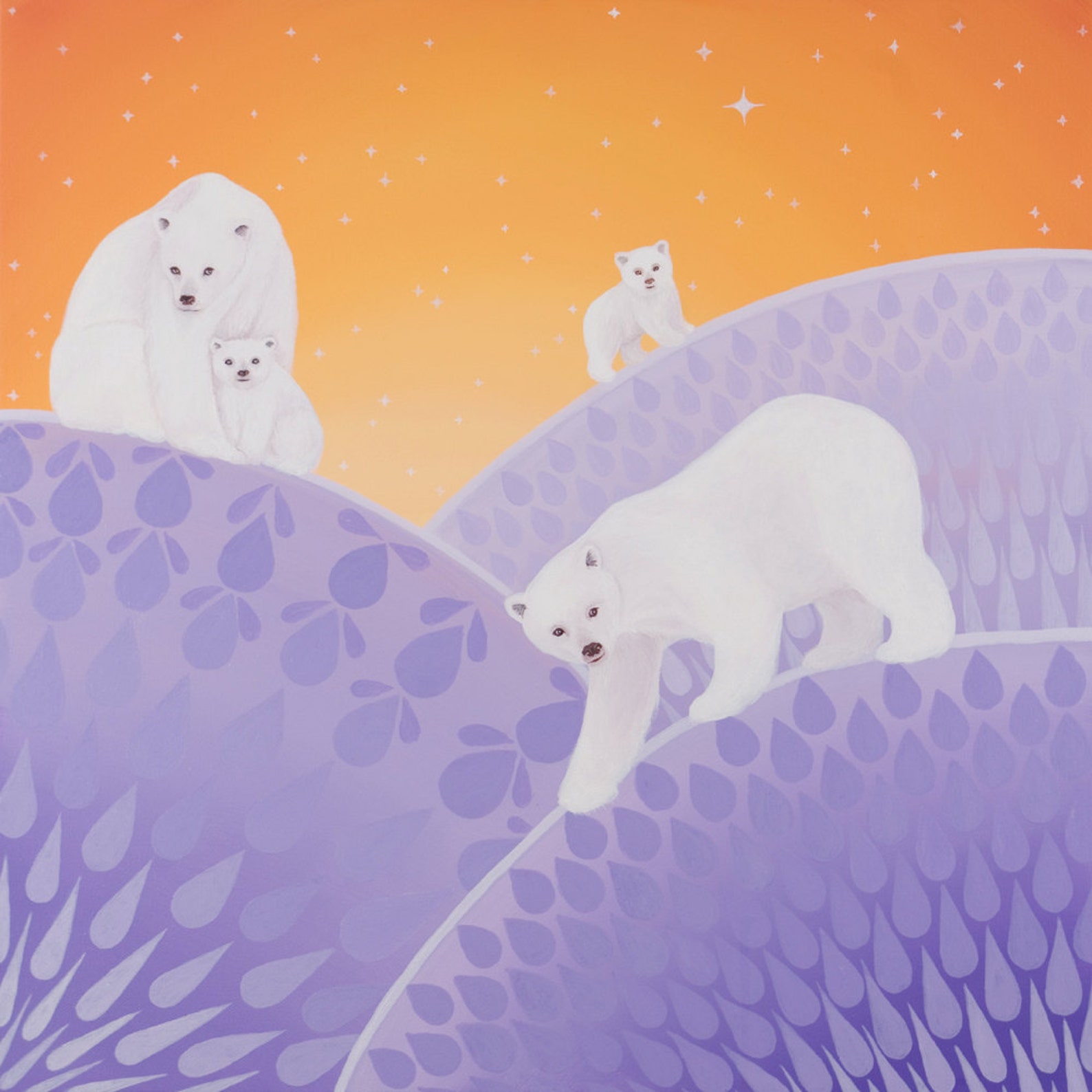 Polar Bears at Sunset Fine Art Print - Etsy España