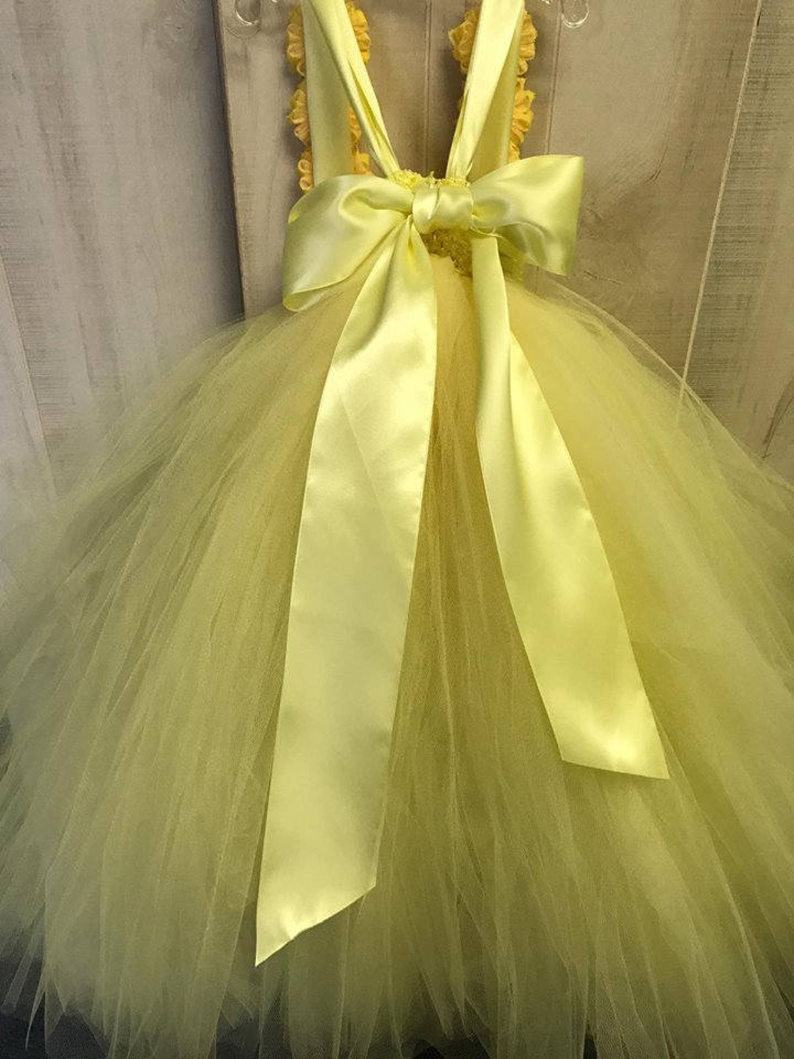 Flower Girl Dress Tulle Flower Girl Dress Yellow Dress Etsy