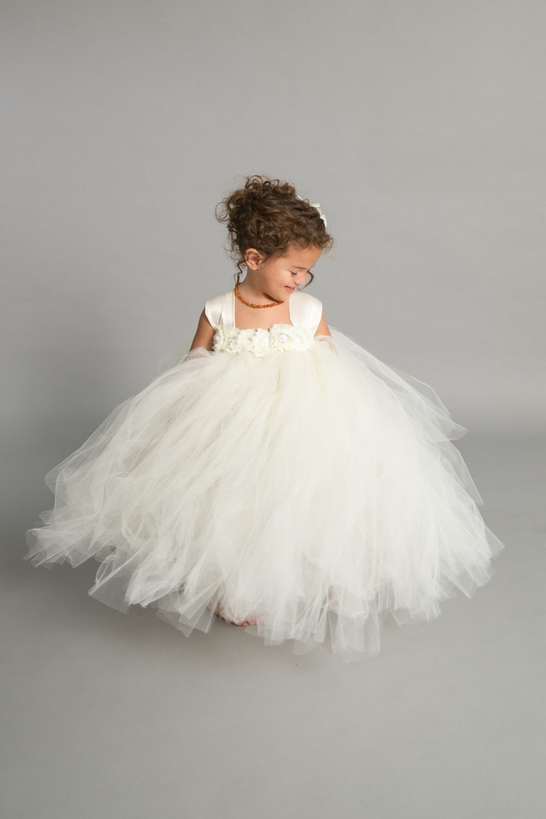 Ivory Tulle Flower Girl Dress Tulle Tutu Dress Girls Etsy