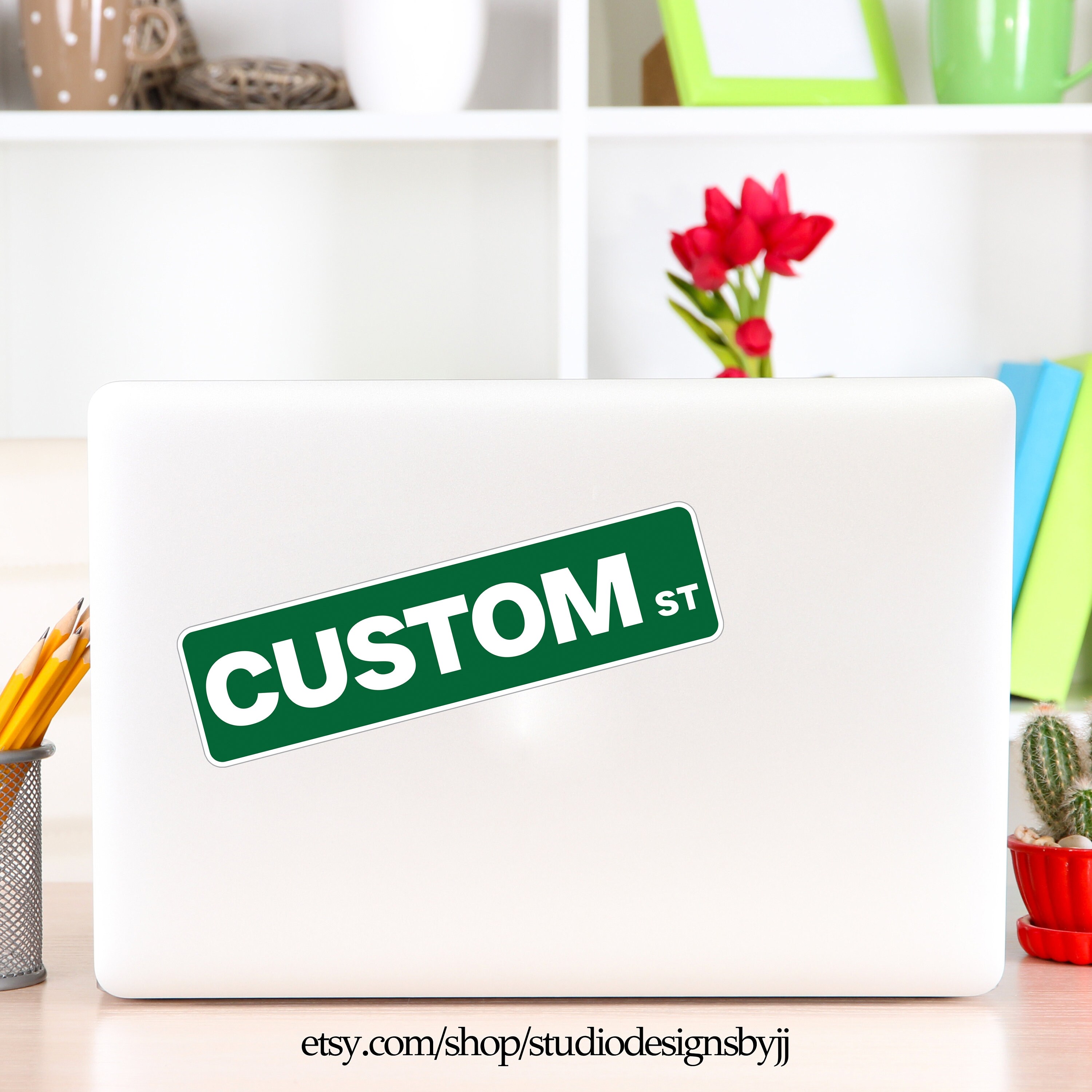 Custom Street Sign Sticker Sign Name Decal Green Street Sign With Name ... Custom Street Sign Sticker Sign Name Decal Green Street Sign With Name ...