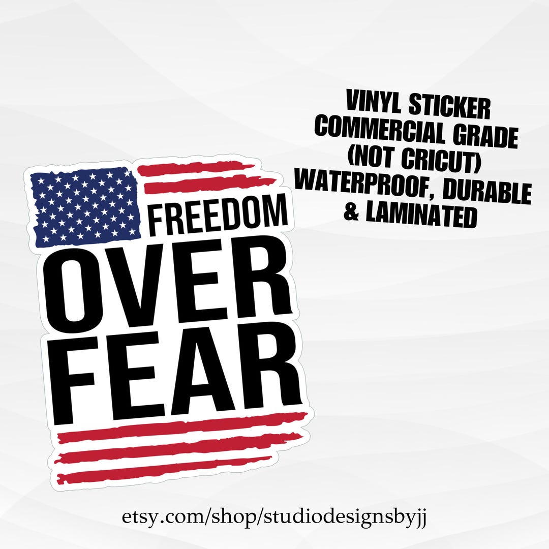 Patriotism Decal Freedom Over Fear Sticker Freedom Water Bottle Sticker ...