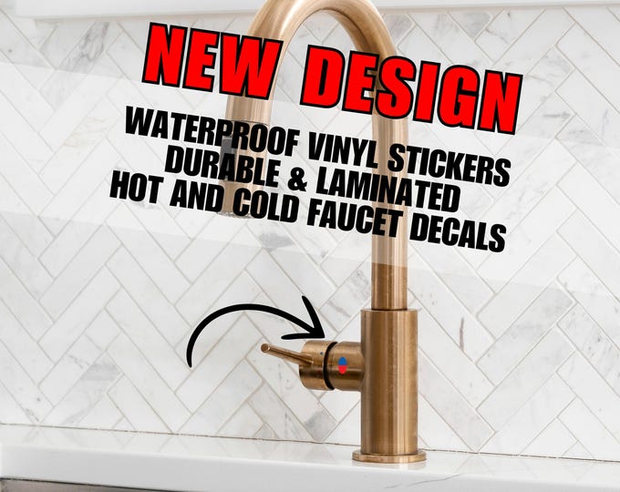 Shower Faucet Hot & Cold Decals | Vinyl Decals | - Etsy