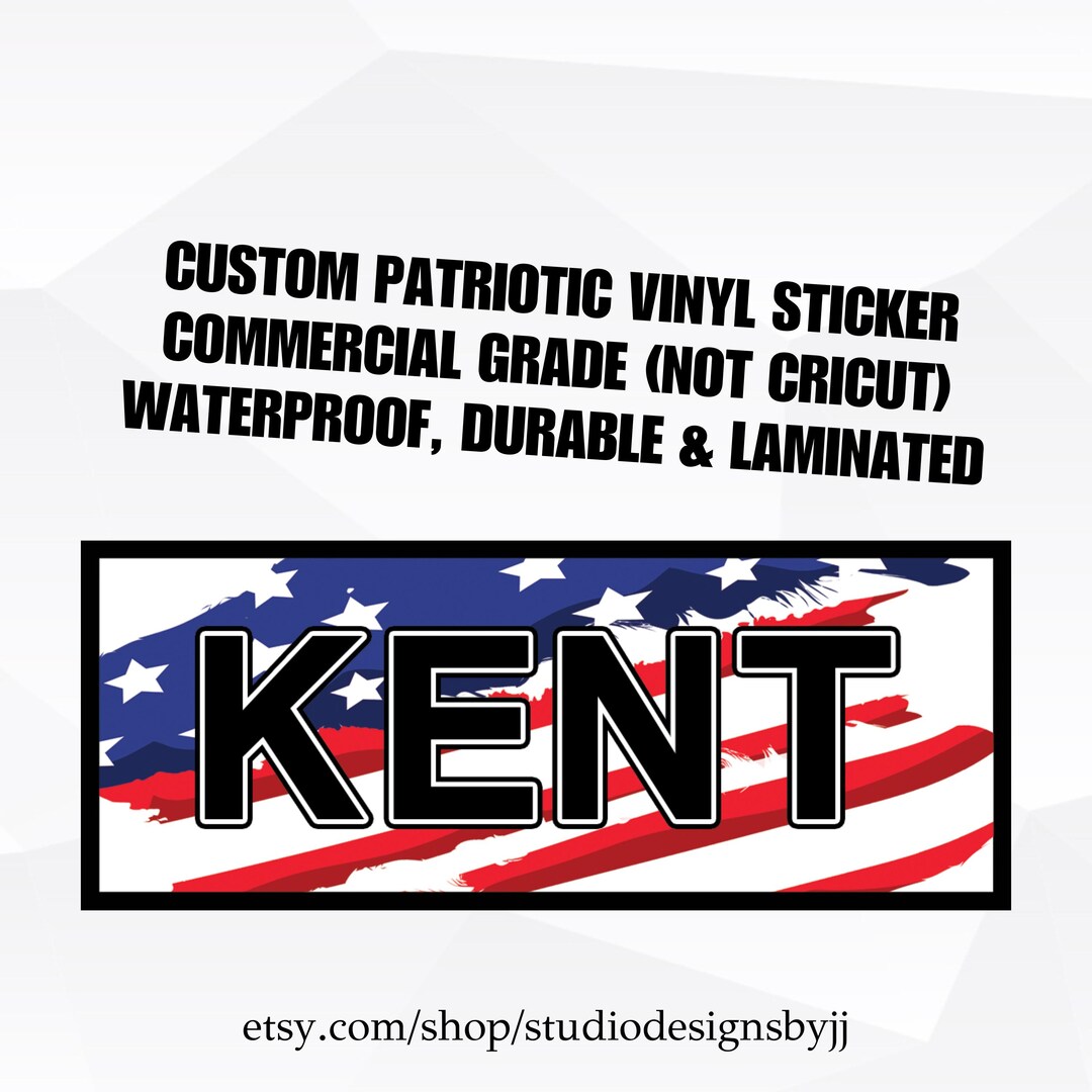 Custom Waterproof Name Sticker American Flag Sticker Red White and Blue ...