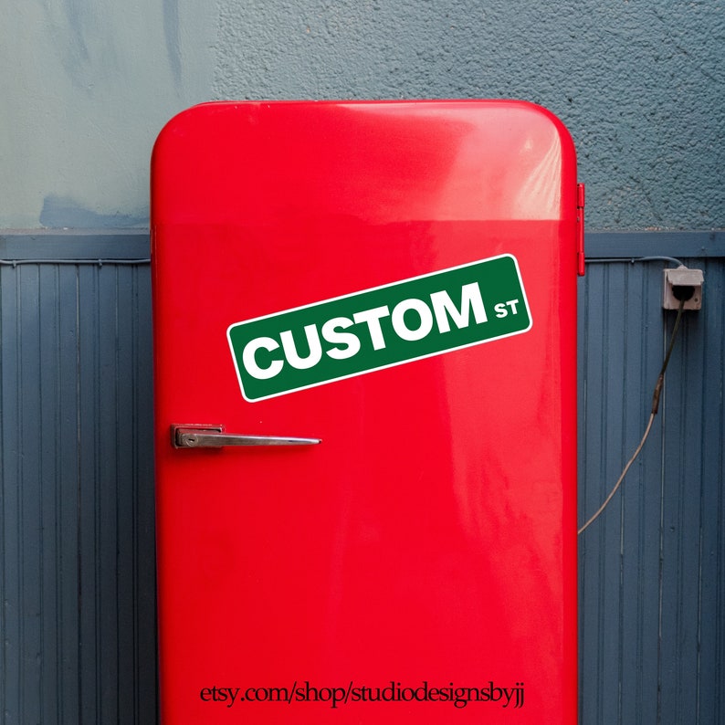 Custom Street Sign Sticker Sign Name Decal Green Street Sign With Name ...