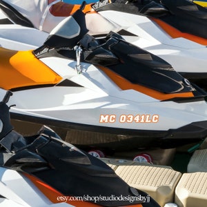 Boat Registration Number Stickers Jet Ski Numbers 2 PACK Boat Name ...