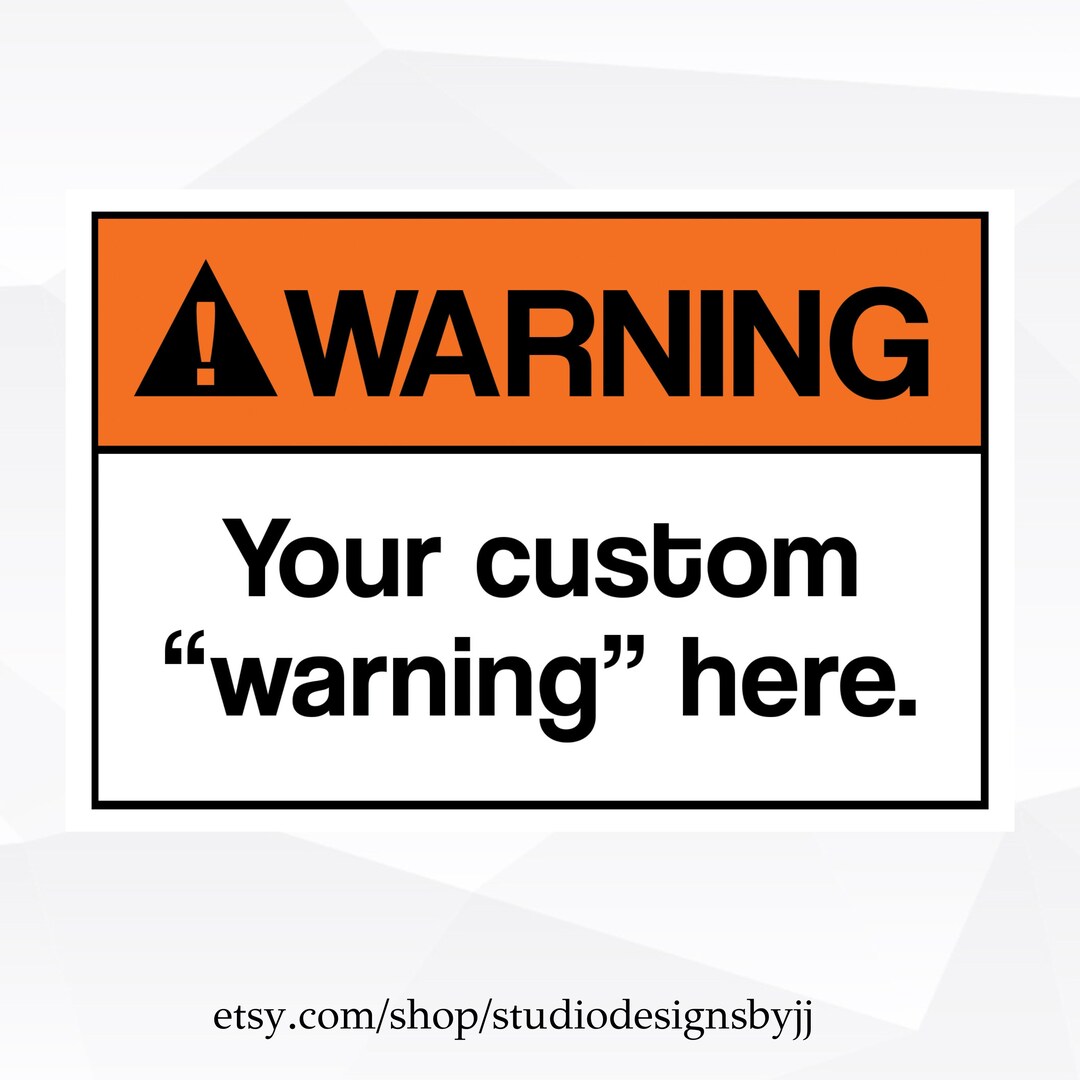 Custom Warning Sticker | Waterproof Vinyl Die Cut | Laptop Decal ...
