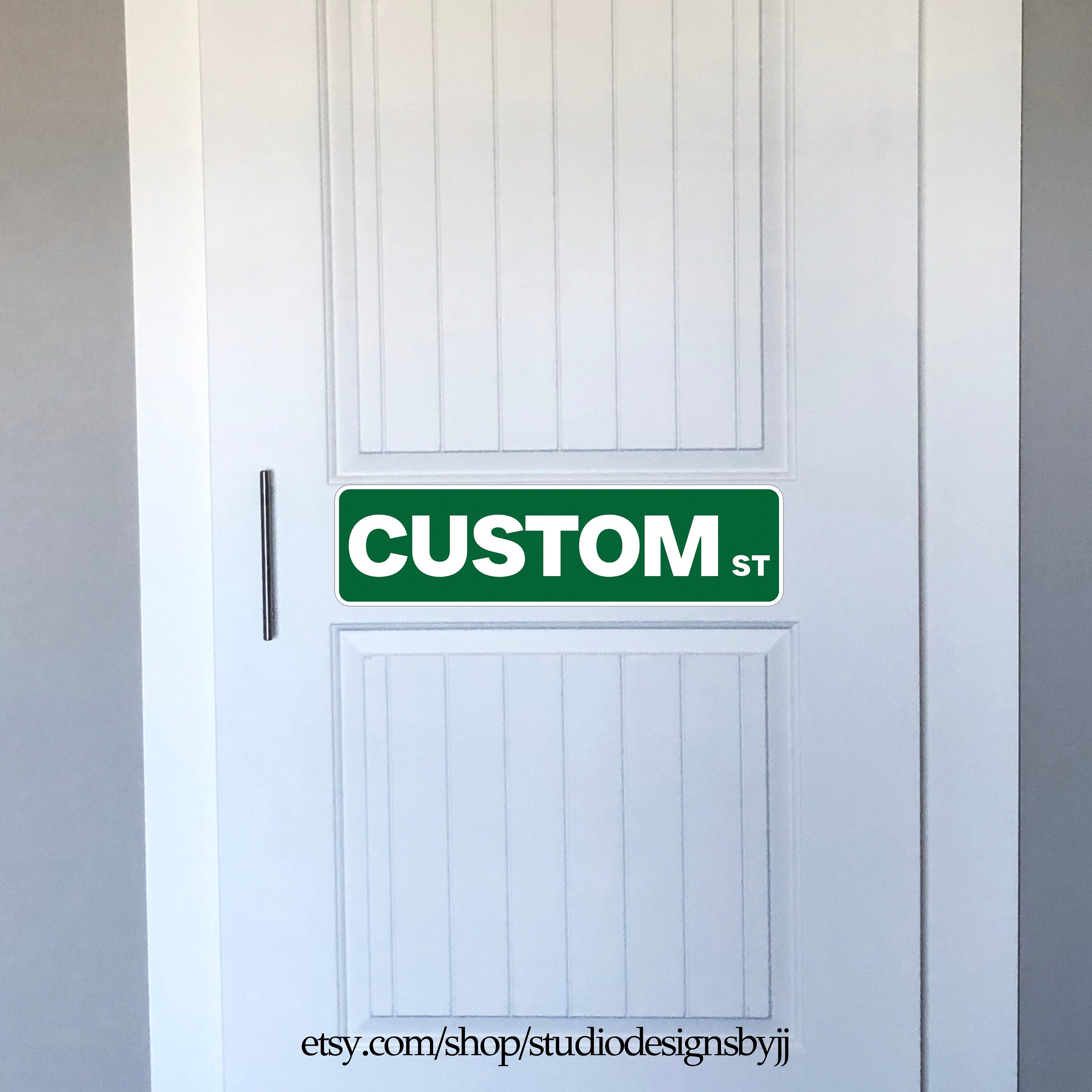 Custom Street Sign Sticker Sign Name Decal Green Street Sign With Name ...