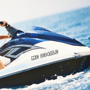 Boat Registration Number Stickers Jet Ski Numbers 2 PACK Boat Name ...