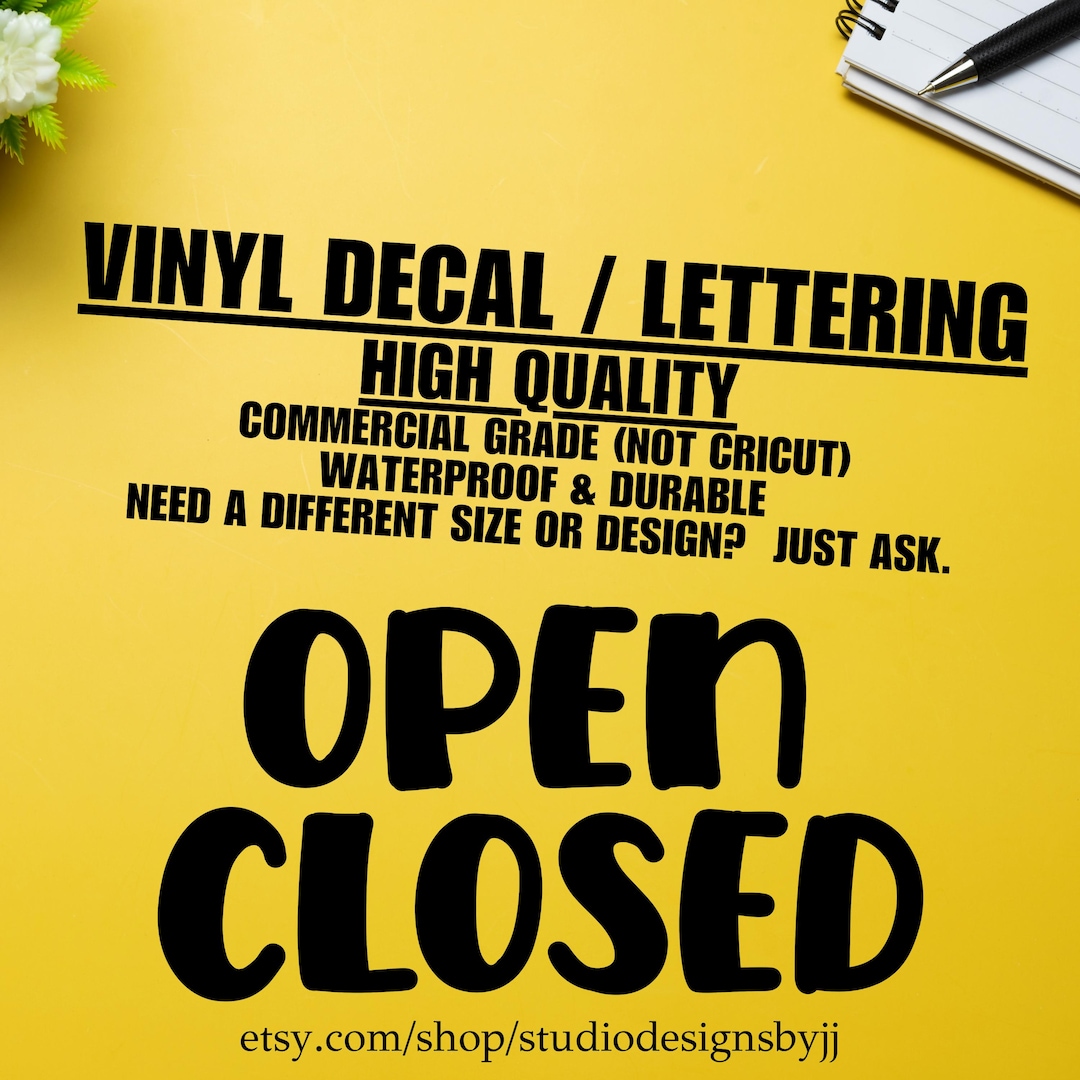 Open Closed Sign Business Store Hour Signs Open Closed Vinyl Letters ...