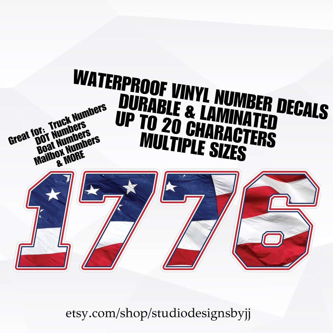 Custom Waterproof Name Sticker | American Flag Sticker | Red White and ...